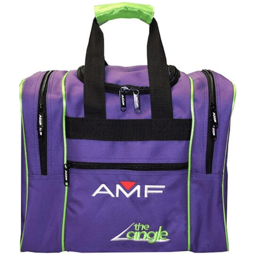 AMF The Angle Single Deluxe Purple/Green Bowling Ball Tote Bag Holds B ...